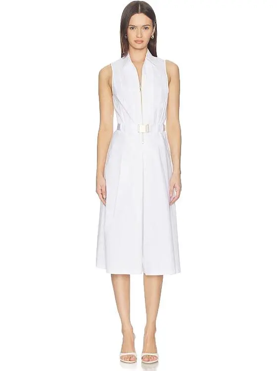 L'Agence Kylo Belted Shirt Dress - White