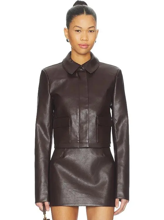ALL THE WAYS Bleeker Faux Leather Jacket - Chocolate