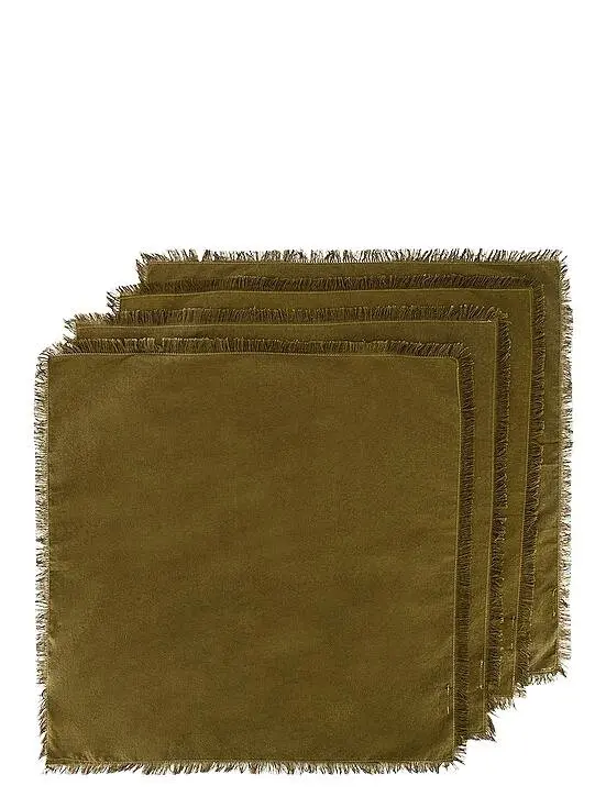 HAWKINS NEW YORK Essential Dinner Napkins Set Of 4 - Olive