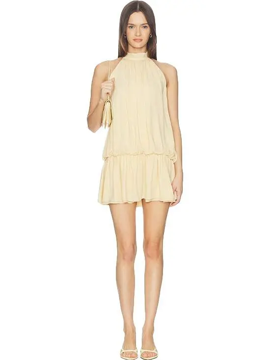 MORE TO COME Kassia Mini Dress - Pale Yellow