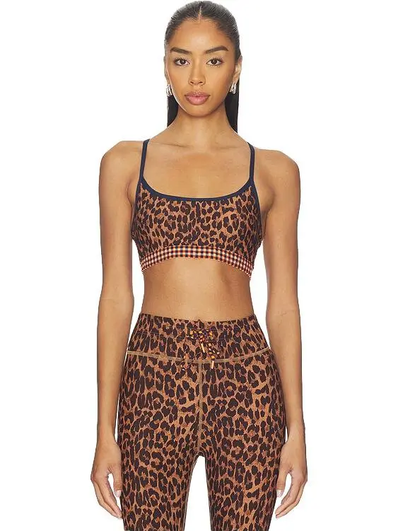 The Upside Malawi Badu Crossback Sports Bra In Brown - Animal