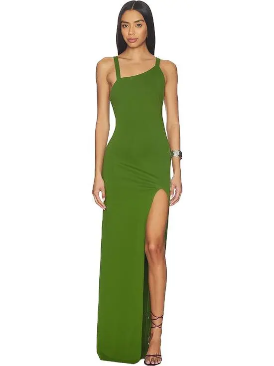 Attico Long Belted Dress - Green