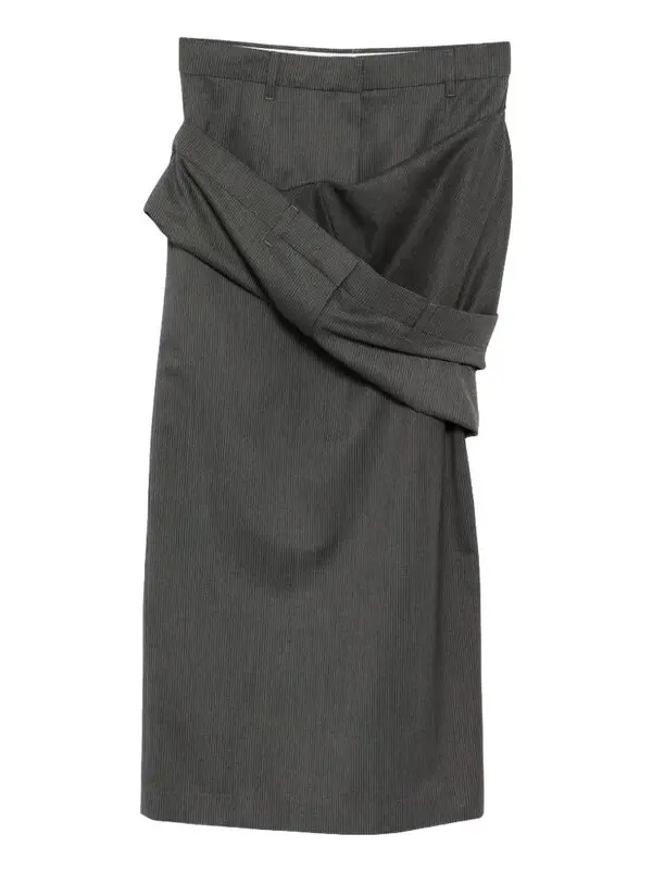 MOOHONG Layered Midi Skirt - Grey