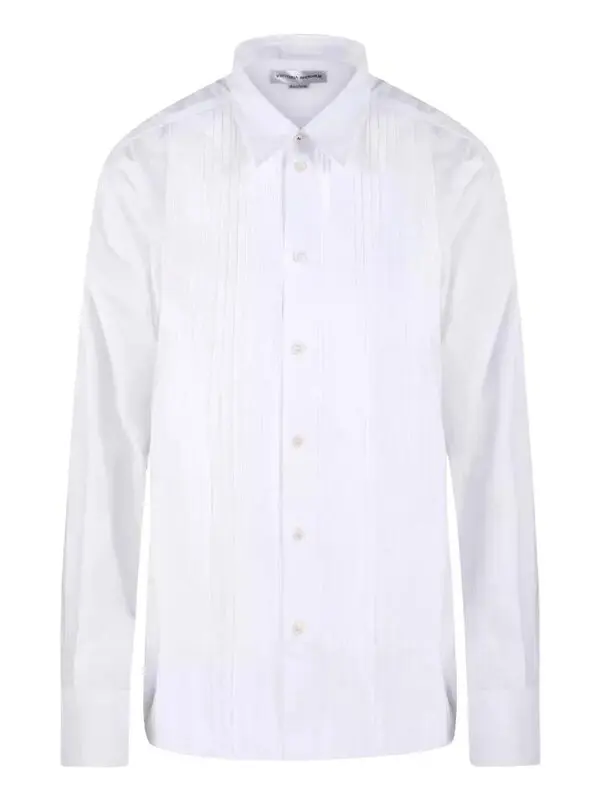 Victoria Beckham Long-sleeve Pleated Shirt - White