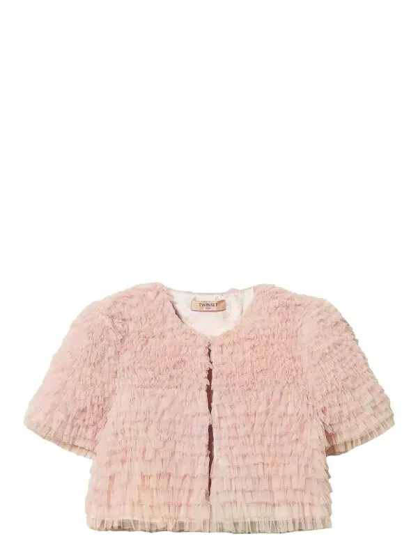 TWINSET Tulle Ruffled Jacket - Pink