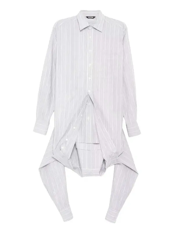 MOOHONG Striped Double Sleeve Shirt - White