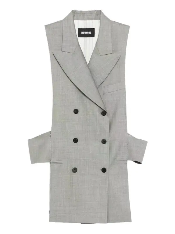 MOOHONG Double-breasted Waistcoat - Grey