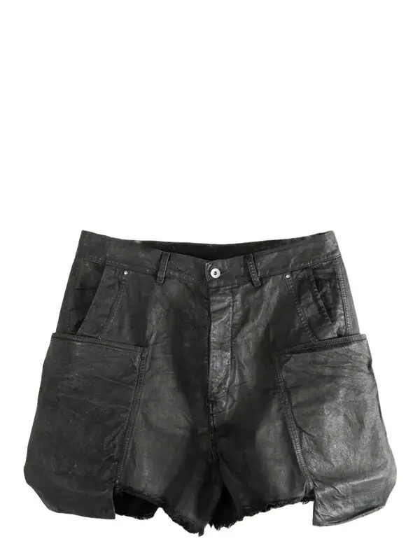 Rick Owens Frayed-hem Cargo Shorts - Black
