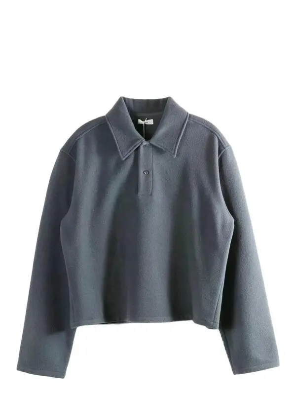 RIER Long-sleeve Polo Shirt - Grey