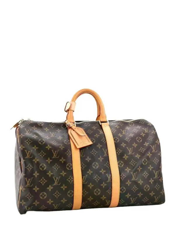 LOUIS VUITTON Keepall 45 Satchel Monogram Canvas - Brown