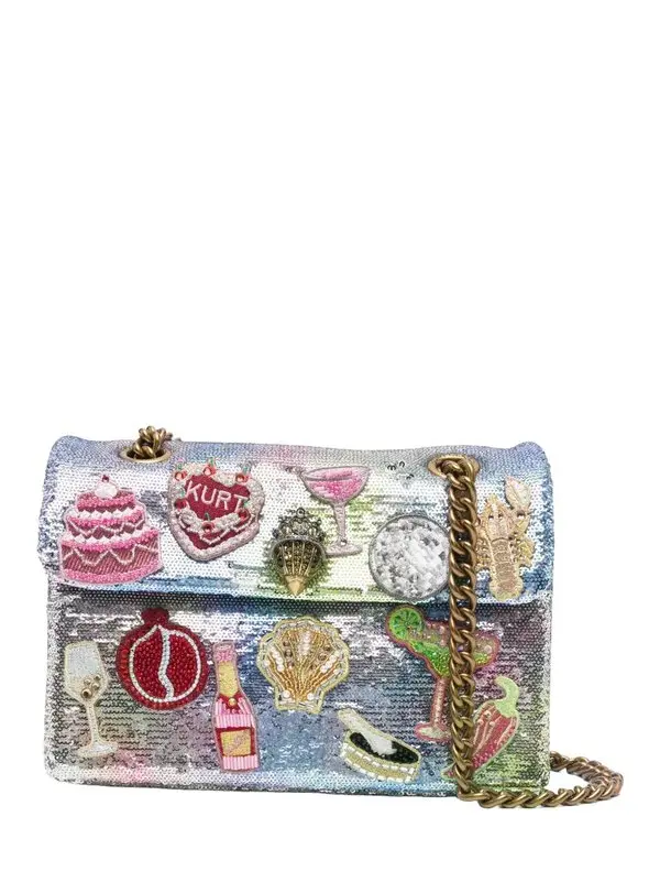 Kurt Geiger Kensington Sequin-embellished Shoulder Bag - Silver