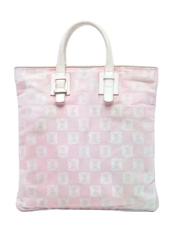 Loewe 2004 Anagram Canvas Tote Bag - Pink