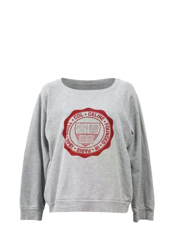 Celine Logo Crew-neck Sweatshirt - Grey