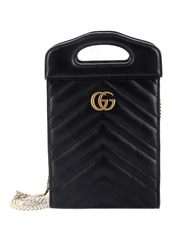 Gucci Gg Marmont Top Handle Mini Bag - Black