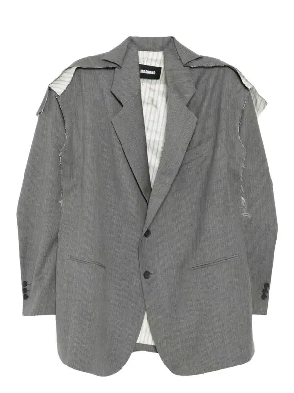 MOOHONG Deconstructed Striped Jacket - Grey