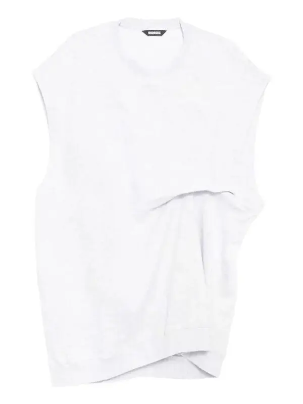 MOOHONG Draped Sleeveless T-shirt - Grey