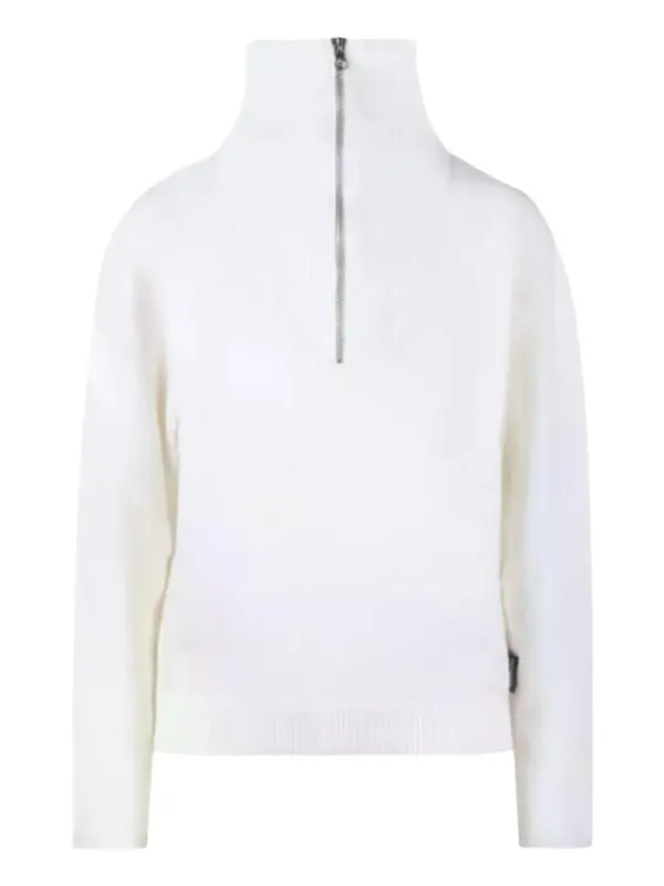 COURREGES Embroidered-logo Zip Sweater - White