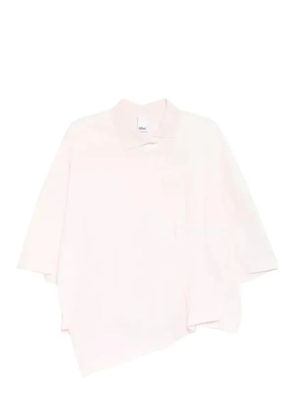 GDEL BY GAZE DE LIN Asymmetric-hem Polo Shirt - Pink