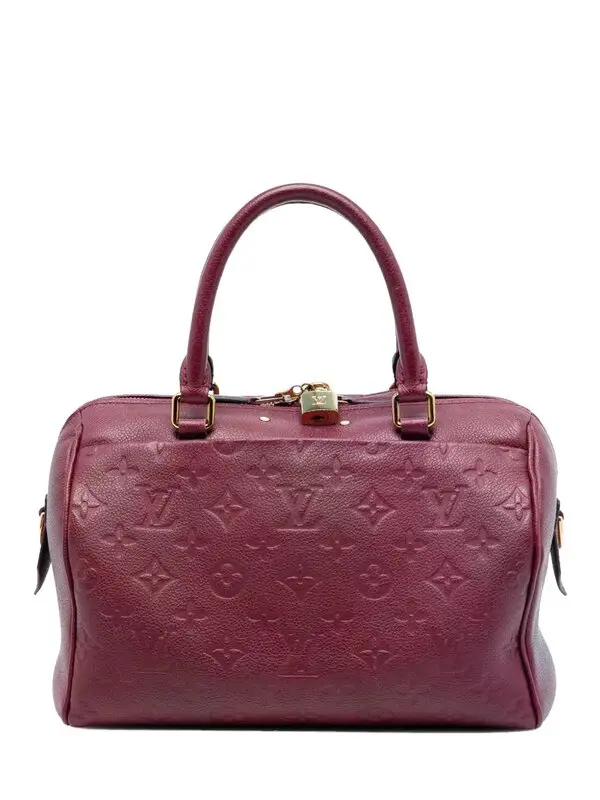 LOUIS VUITTON Monogram Empreinte Speedy Bandouliere 25 Satchel - Red