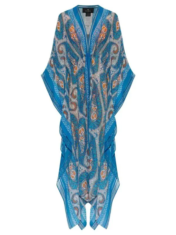 Etro Paisley-print Midi Dress - Blue