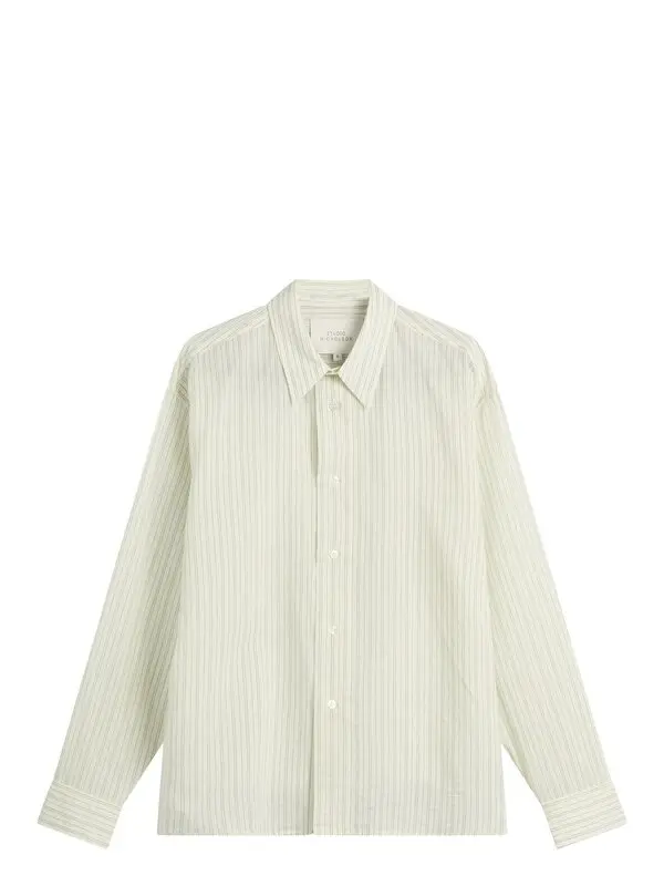 Studio Nicholson Hal Cotton Silk Stripe Shirt - Parchment