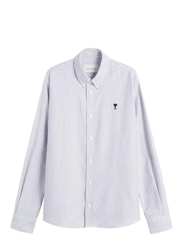 Ami Contrasted Adc Classic Shirt - Noir/blanc Naturel