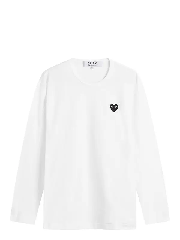 Play Comme Des Garcon Black Heart Long Sleeve T-shirt - White