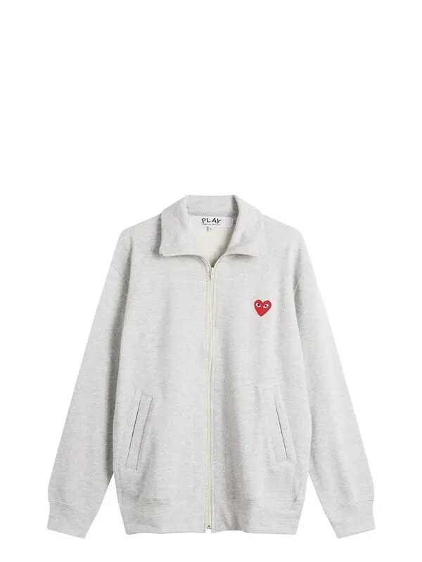 Play Comme Des Garcon Red Emblem Knit Sweatshirt - Top Grey