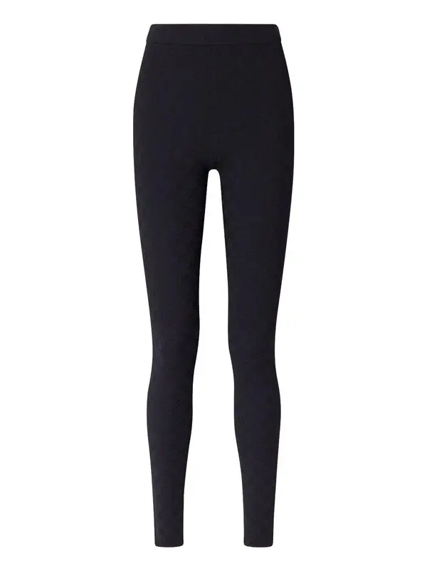 Gucci Jacquard-knit Leggings - Black