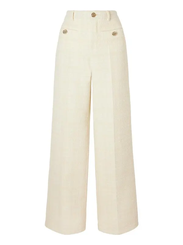 Gucci Wide-leg Cotton-tweed Pants - Neutrals