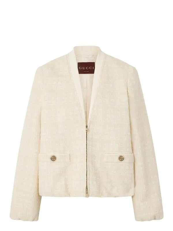 Gucci Cotton-blend Boucle Jacket - Neutrals