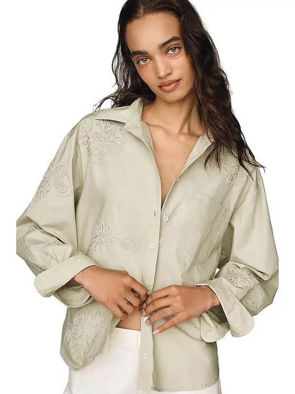 Maeve Shrunken Bennet Buttondown Shirt - Green