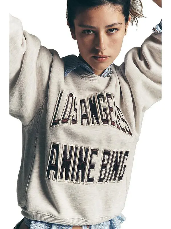 ANINE BING Harry Shrunken La Sweatshirt - Neutral