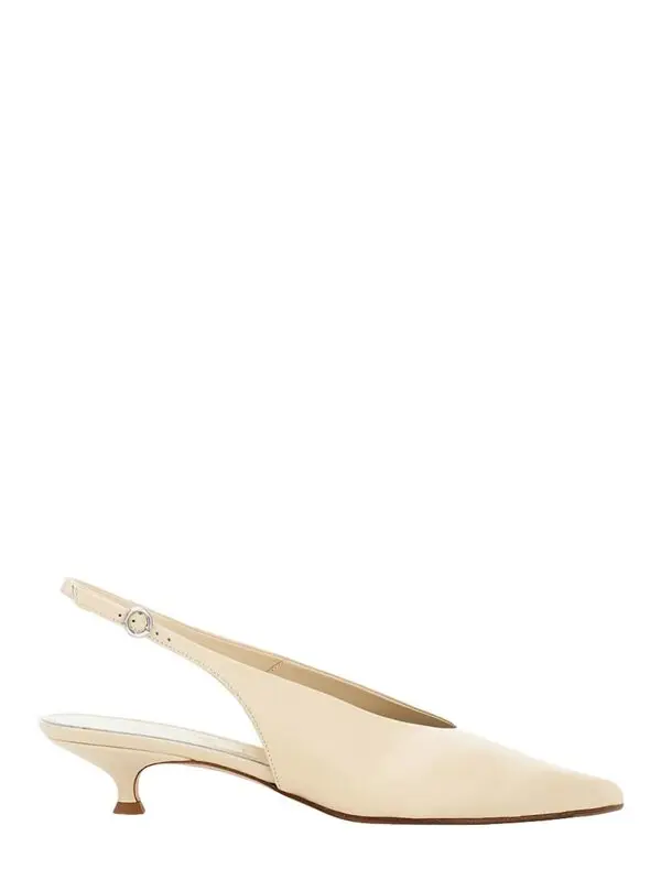 AeydĒ Camilla Nappa Leather Slingbacks - Beige