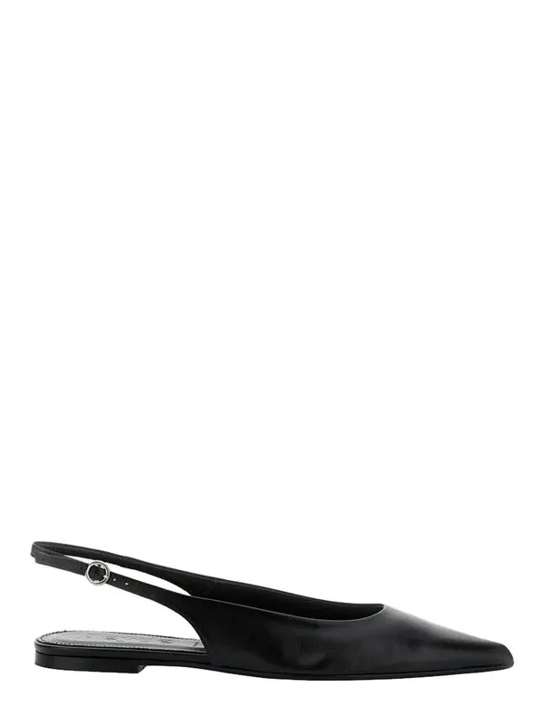 AeydĒ Annora Nappa Leather Slingbacks - Black