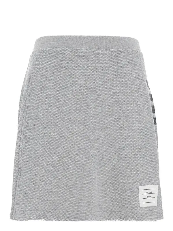 Thom Browne Pleated Milano Stitch Knit Skirt - Grey