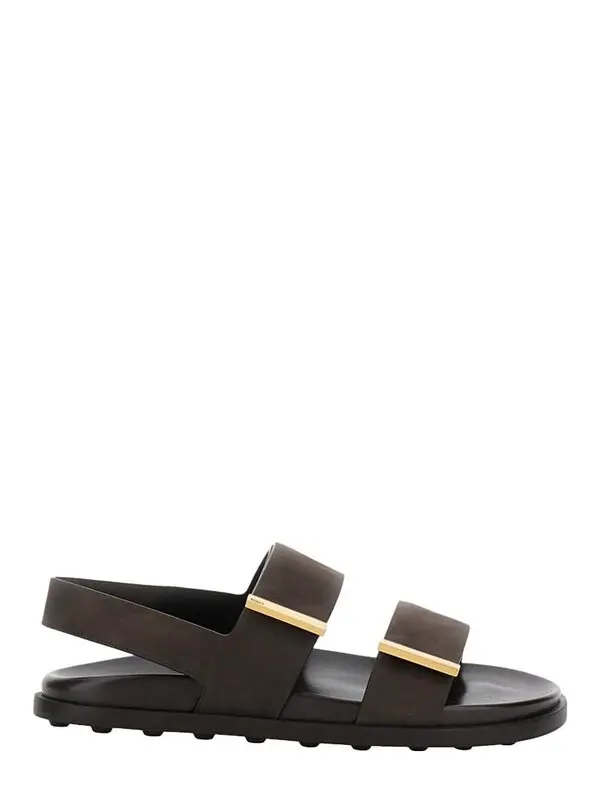 TOD'S Leather Strap Sandals - Brown