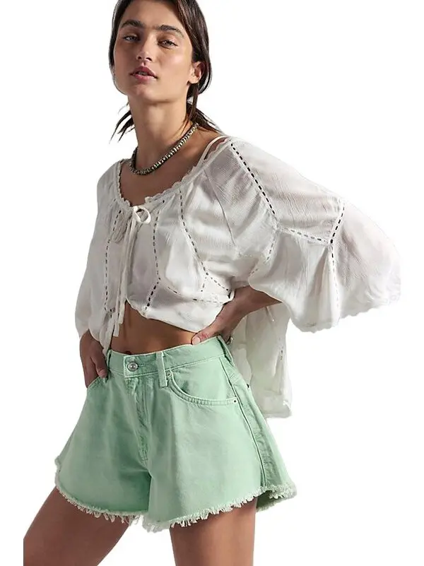 Free People We The Free Sparks Fly Denim Shorts - Tender Stem