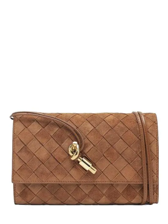 Bottega Veneta Andiamo Pouch In Suede - Brown
