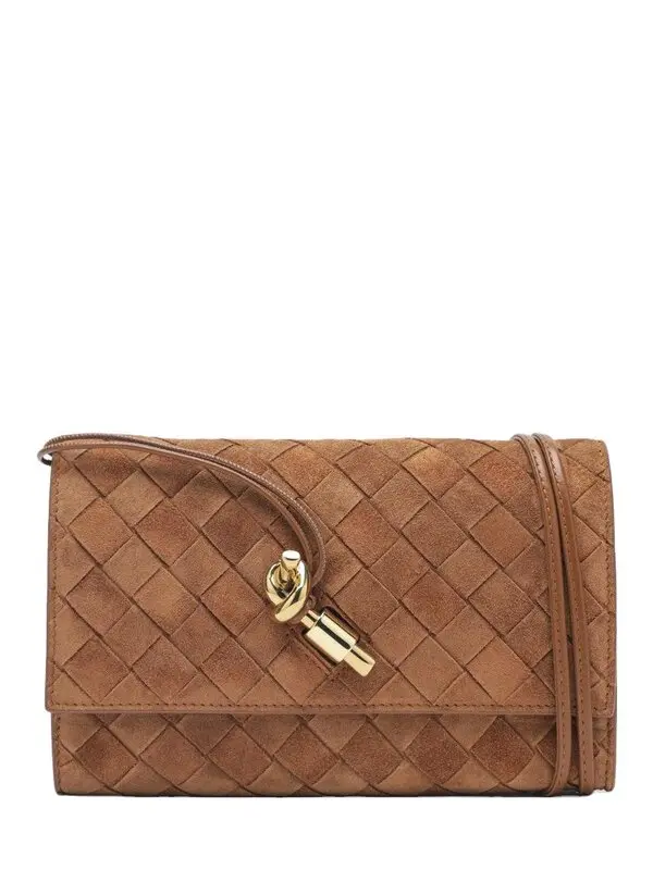 Bottega Veneta Andiamo Pouch In Suede - Brown