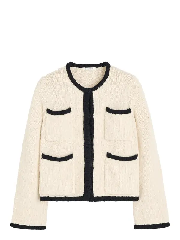 BY MALENE BIRGER Rikko Boucle Cardigan - Black White Color Block