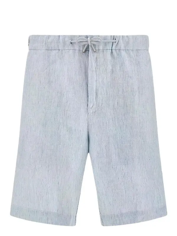 Paul & Shark Drawstring Linen Bermuda Shorts - Blue