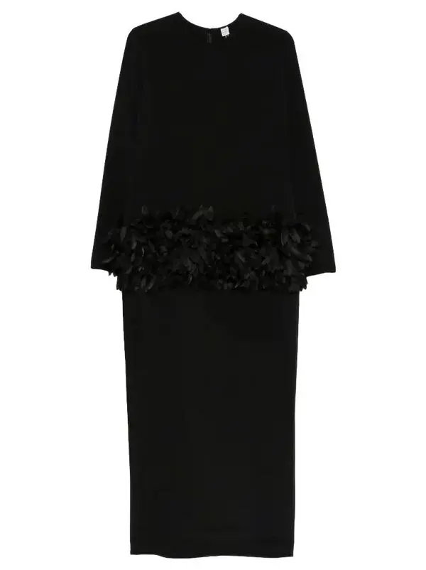 TOTEME Petal-detail Maxi Dress - Black