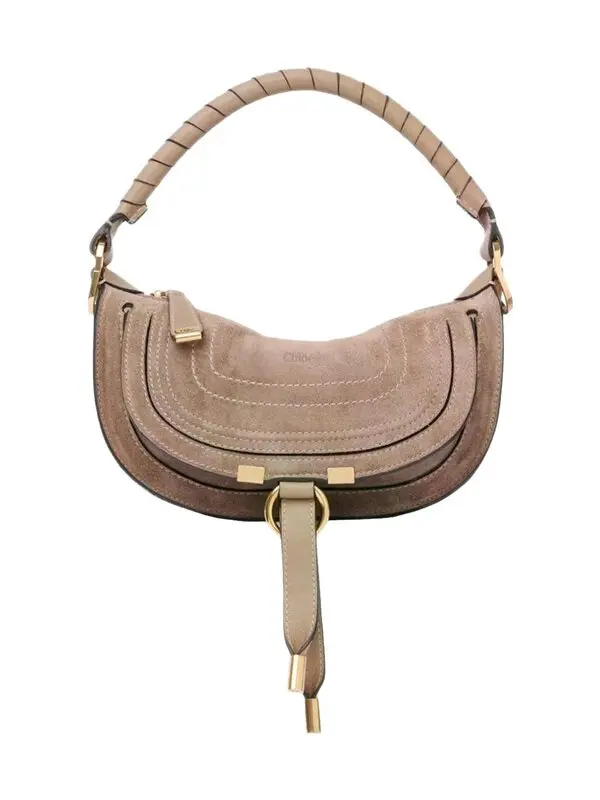 Chloé Mini Marcie Topstitch Detail Handle Tote Bag - Neutrals