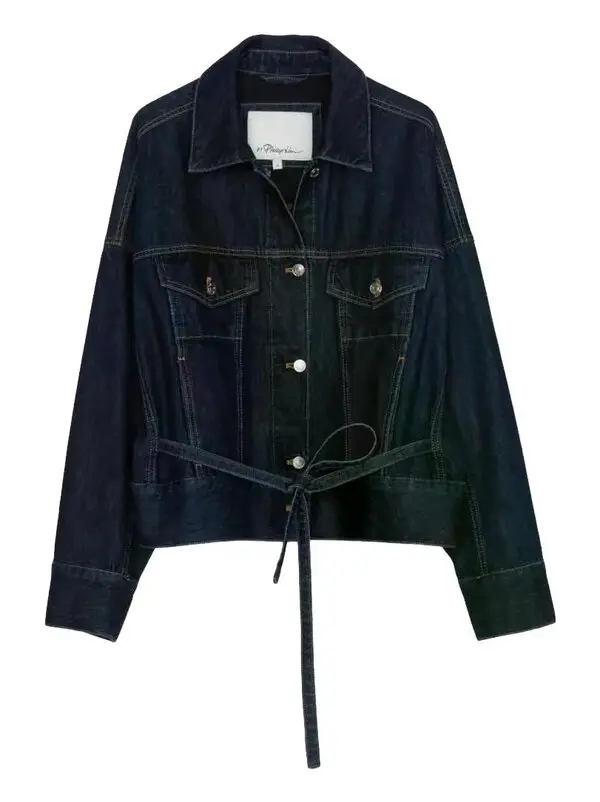 3.1 Phillip Lim Tie-waist Cotton Jacket - Blue