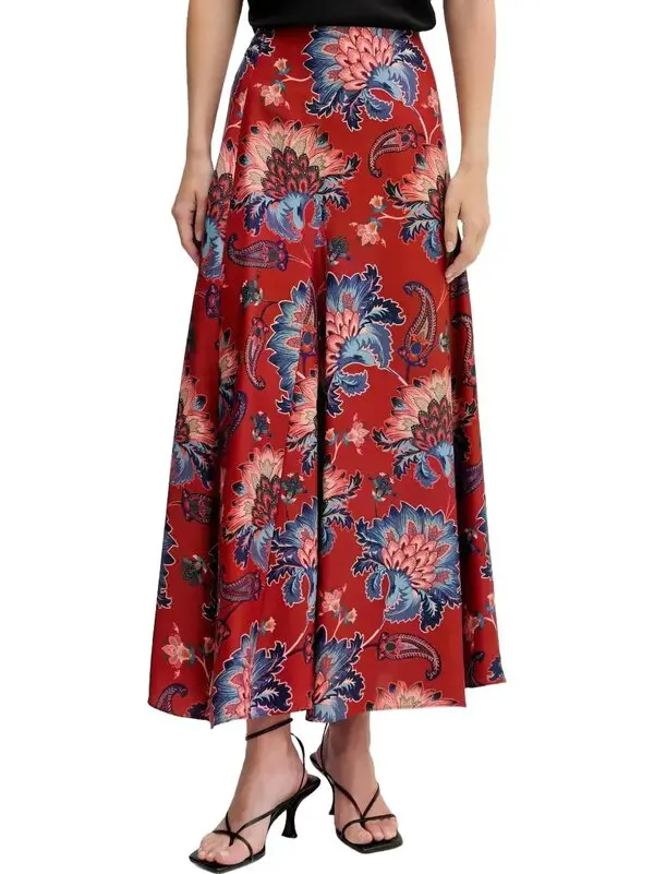 Farm Rio Printed Maxi Skirt - Red