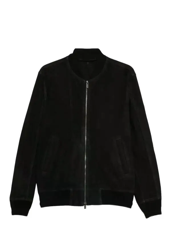 SALVATORE SANTORO Suede Bomber Jacket - Black