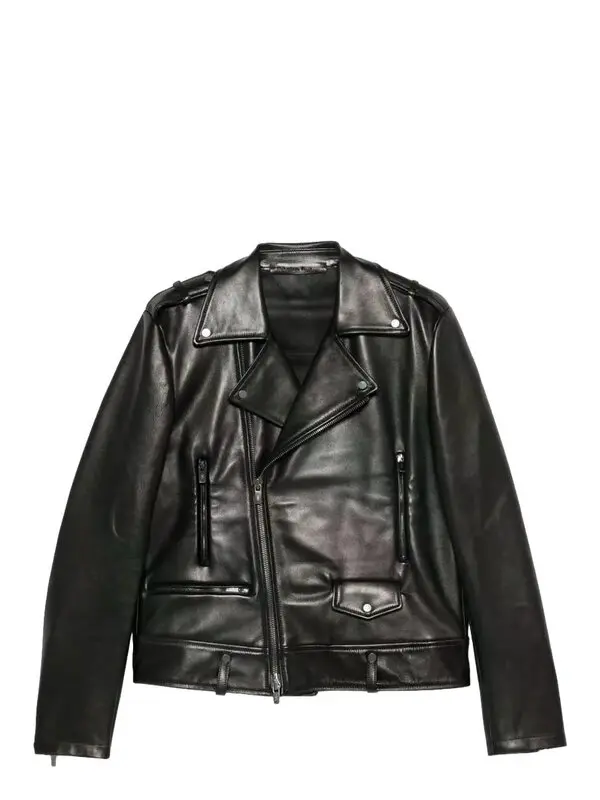 SALVATORE SANTORO Leather Biker Jacket - Black