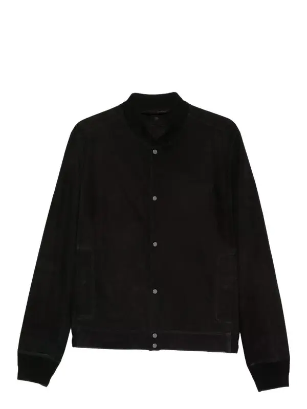SALVATORE SANTORO Suede Bomber Jacket - Black