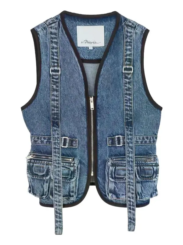 3.1 Phillip Lim Front-pocket Denim Vest - Blue